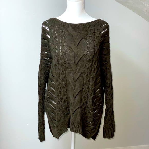 Express | Sweaters | Express Olive Green Pullover Knit Sweater | Poshmark